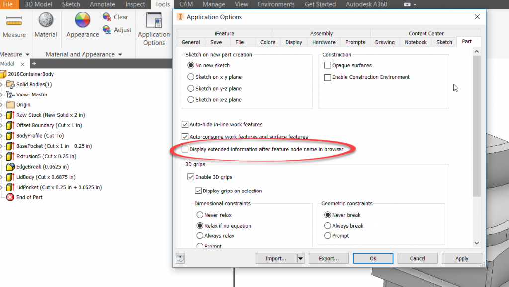 Show Detail in Inventor Browser – Chris and Jim CIM