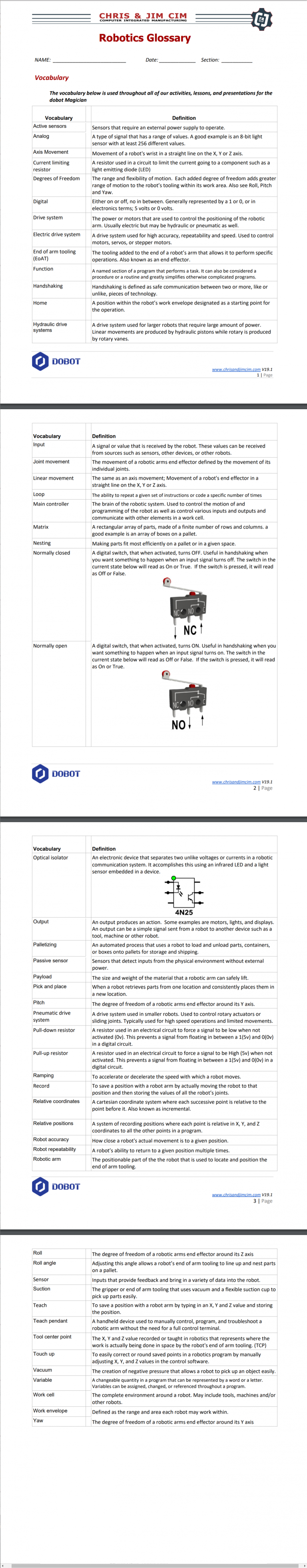 09 T&P Robotics Glossary – Chris and Jim CIM
